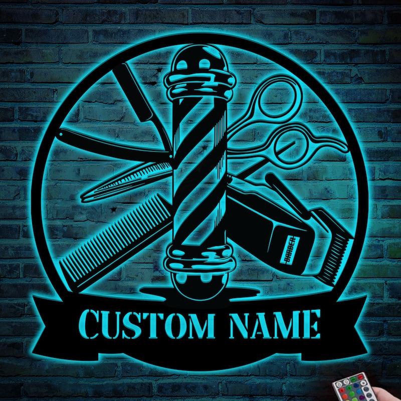 Custom Barber Sign Led - Etsy