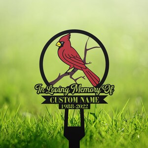Personalized Cardinal Memorial Stake, Cardinal Garden Stakes, Cardinals ...