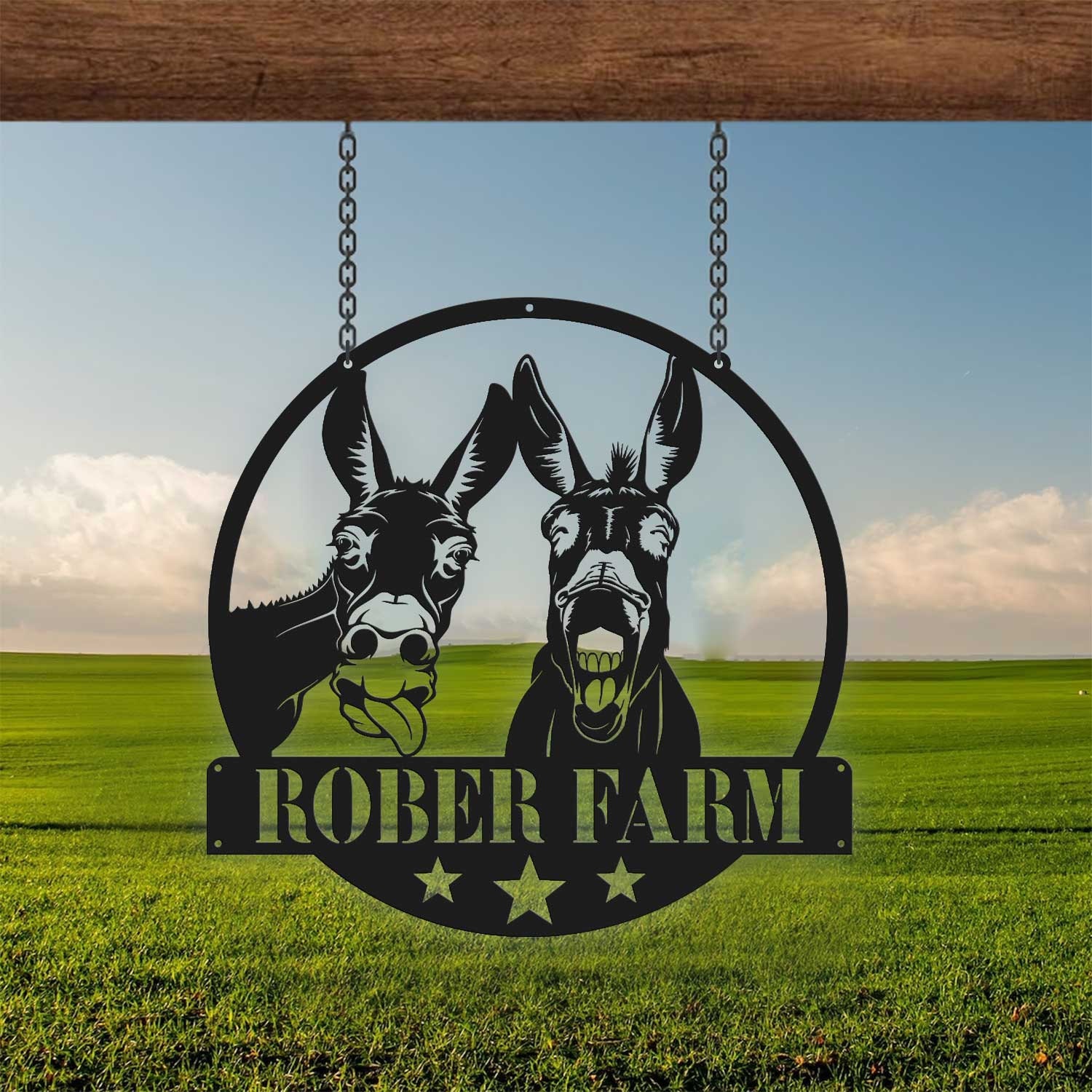 Personalized Donkey Metal Sign Custom Donkey Farm Metal Sign Donkeys ...