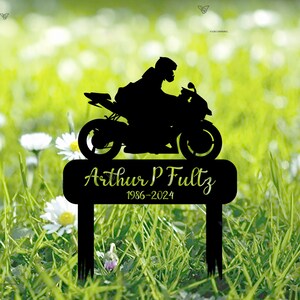Custom Motorcycle Stake Sign, Personalized Biker Memorial Metal Yard ...