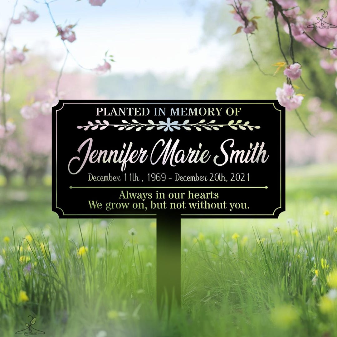 Custom Memorial Garden Sign, Personalized grave Marker, Sympathy Gift ...