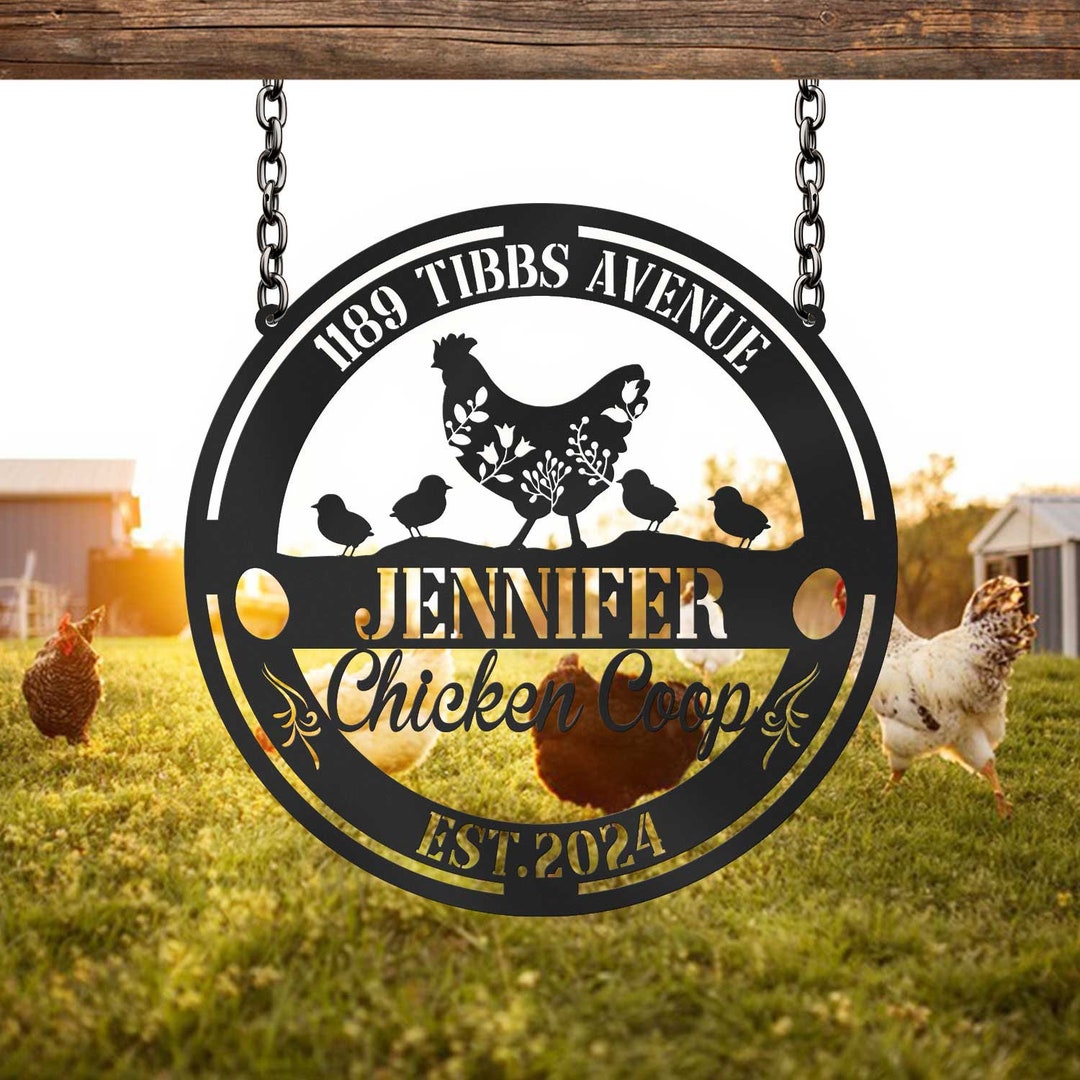 Personalized Chicken Coop Sign, Farm Fresh Eggs Sign, Chicken Coop ...