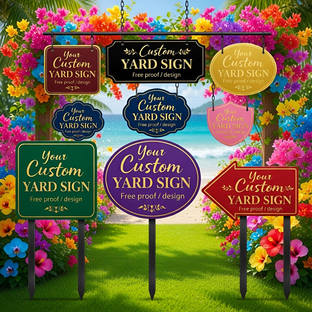 Custom Yard Sign Metal, Personalized Garden Sign With Stakes, Outdoor ...