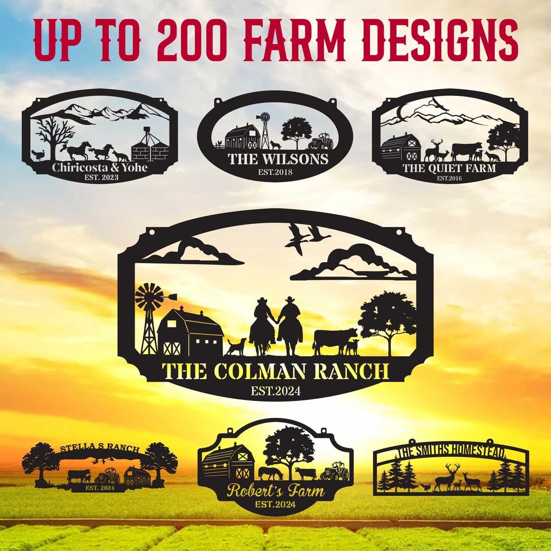 Personalized Metal Farm Sign, Custom Every Farm Sign, Large Farm Sign ...