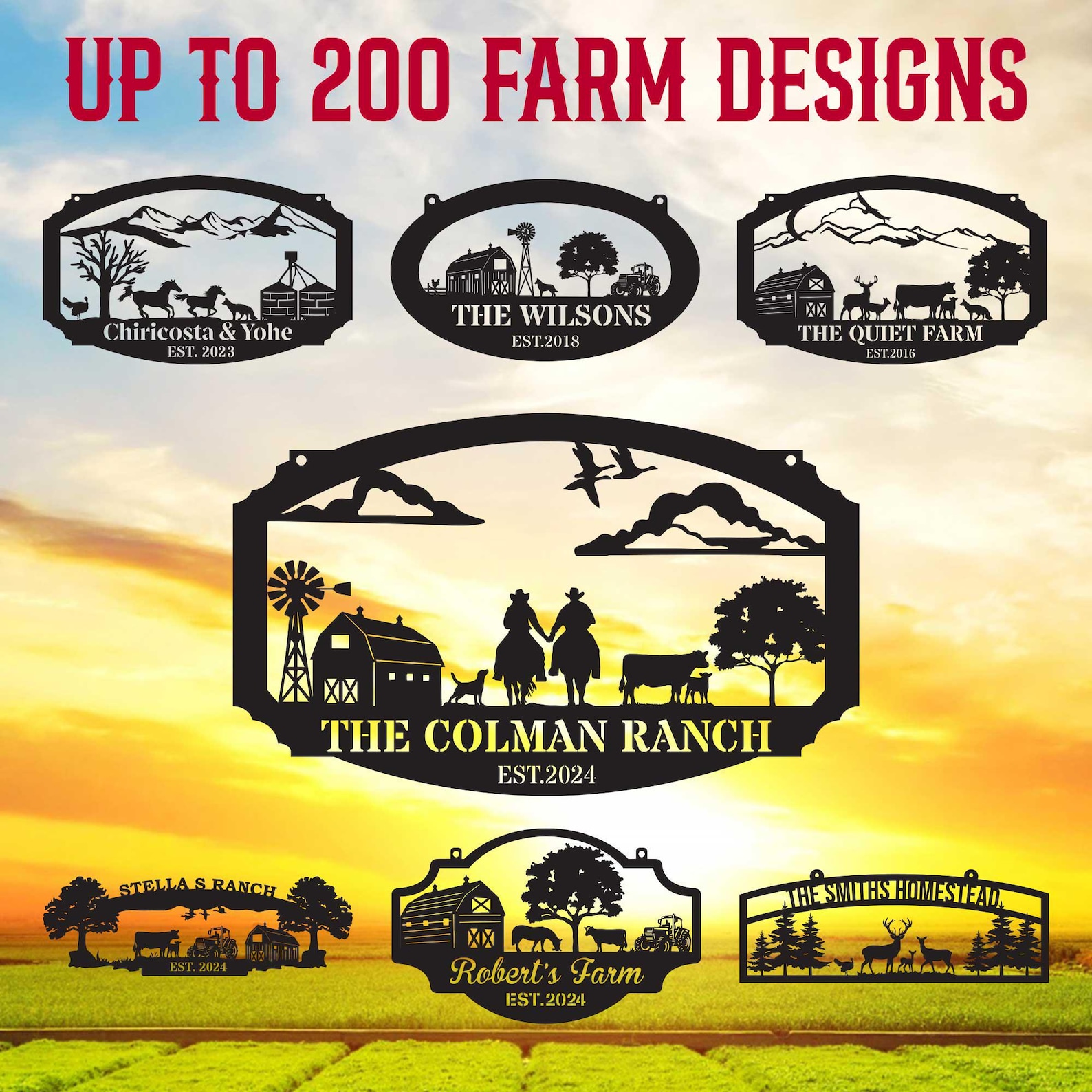 Personalized Metal Farm Sign, Custom Every Farm Sign, Large Farm Sign ...