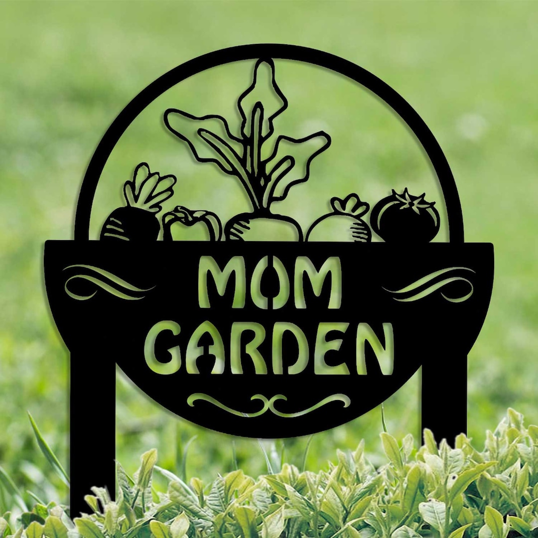 Custom Metal Garden Sign, Flower Sign With Stakes, Personalized Garden ...