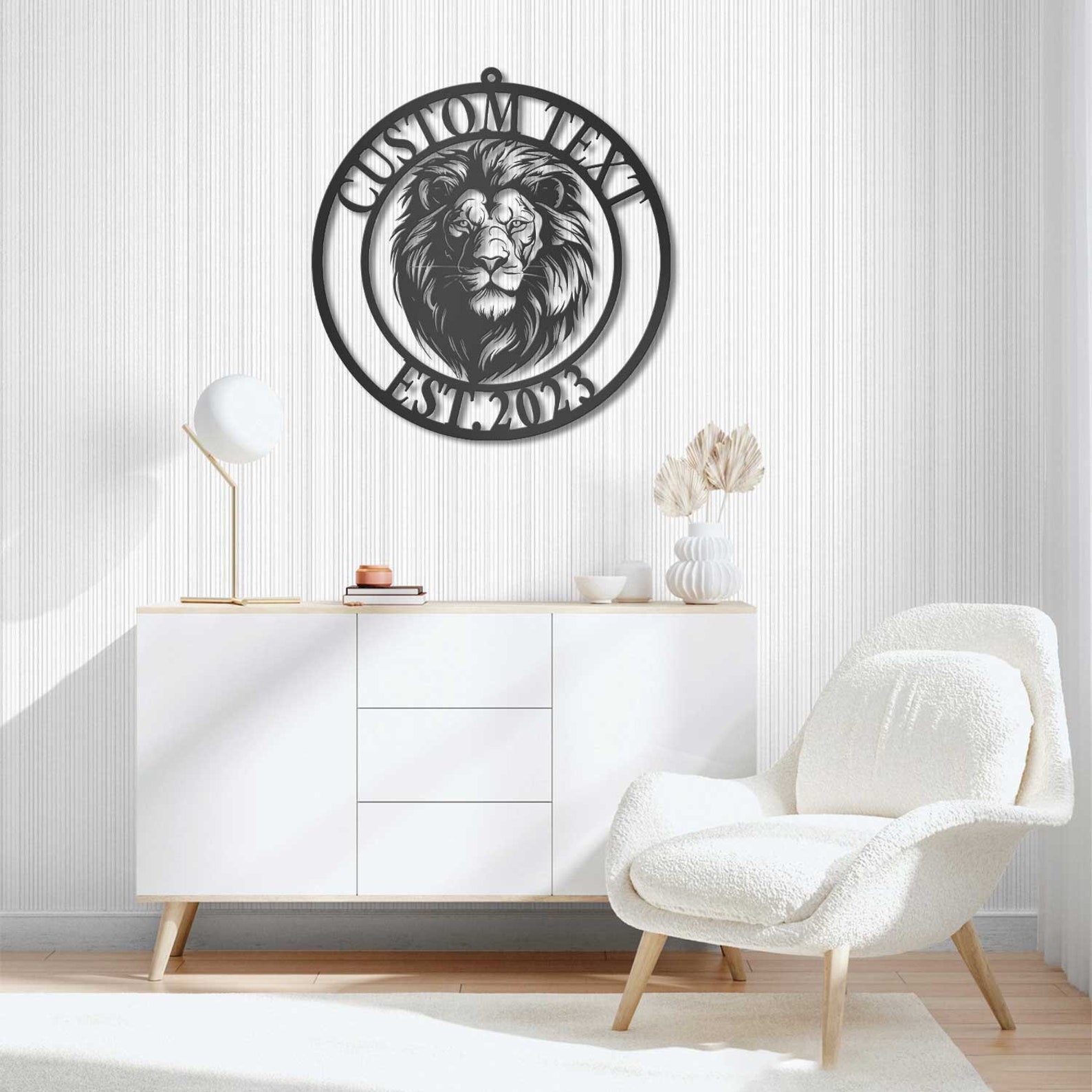 Personalized Lion Name Sign, Custom Lion Metal Sign, Lion Head Metal ...