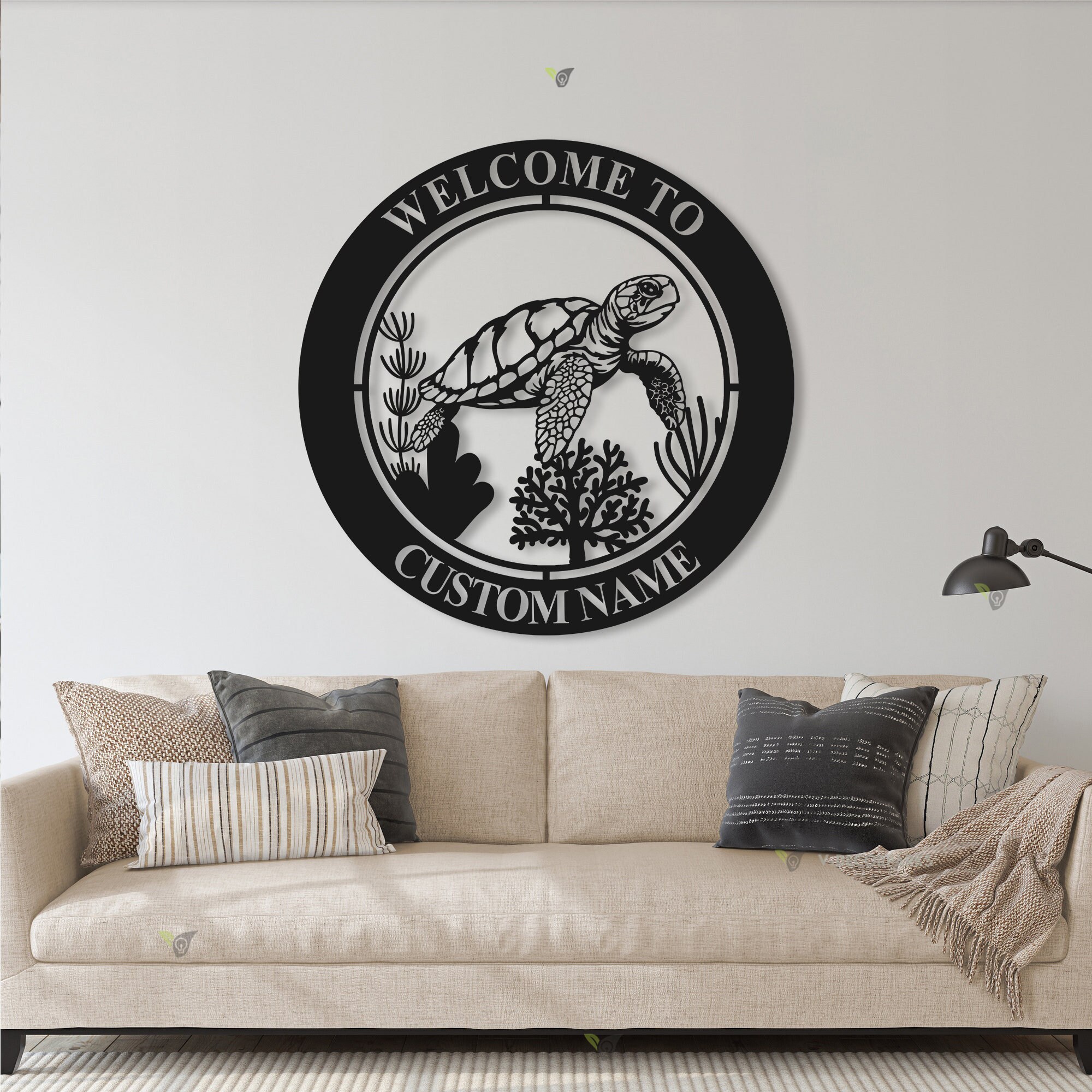 Personalized Sea Turtle Metal Sign-nautical Sea Turtle Wall Art-beach ...