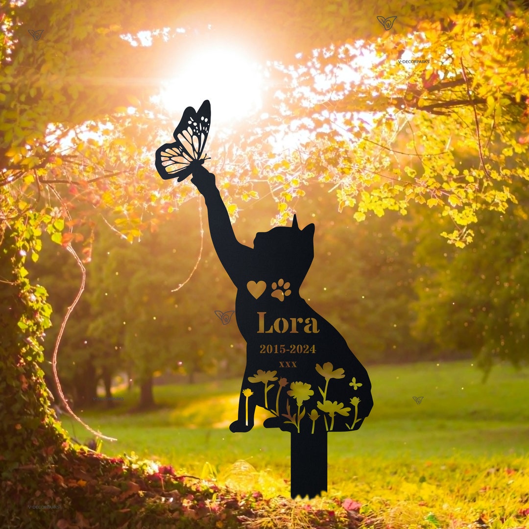 Custom Cat Memorial Stake, Cat Grave Marker, Cat Memorial Gifts, Cat ...