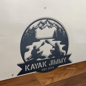 Personalized Kayak Metal Wall Art, Kayak Monogram Sign, Kayaker Gift ...