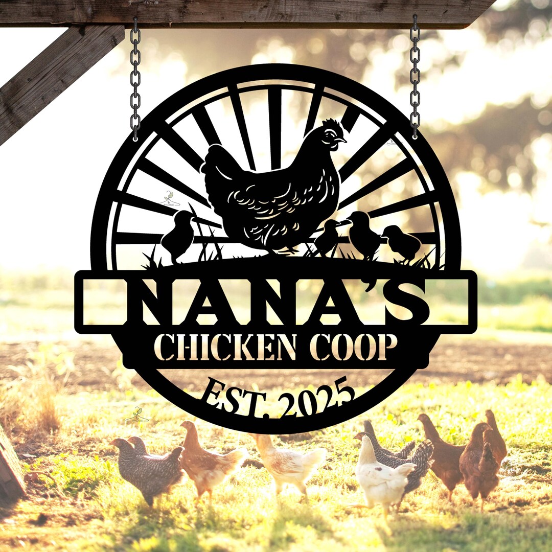 Chicken Coop Metal Sign Custom, Hen House Sign, Chick Farmhouse Sign ...