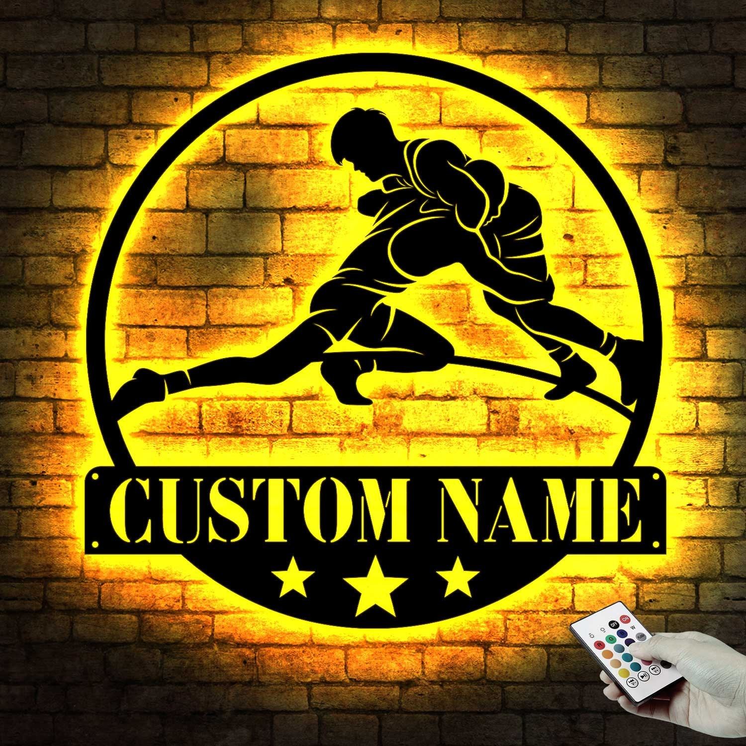 Custom Wrestling Sign Metal Wall Art Led Light, Wrestler Name Sign ...
