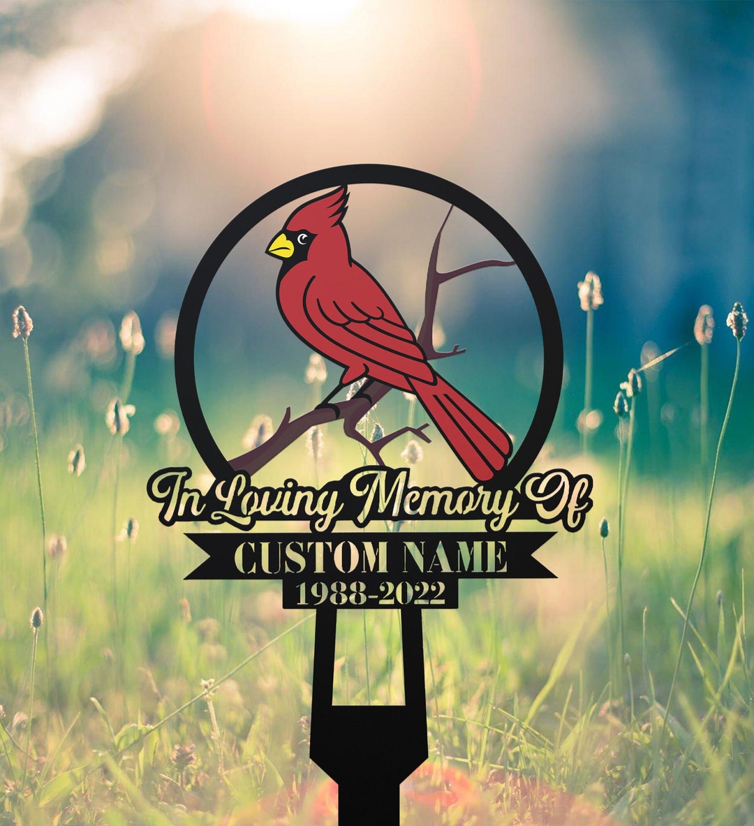 Personalized Cardinal Memorial Stake, Cardinal Garden Stakes, Cardinals ...