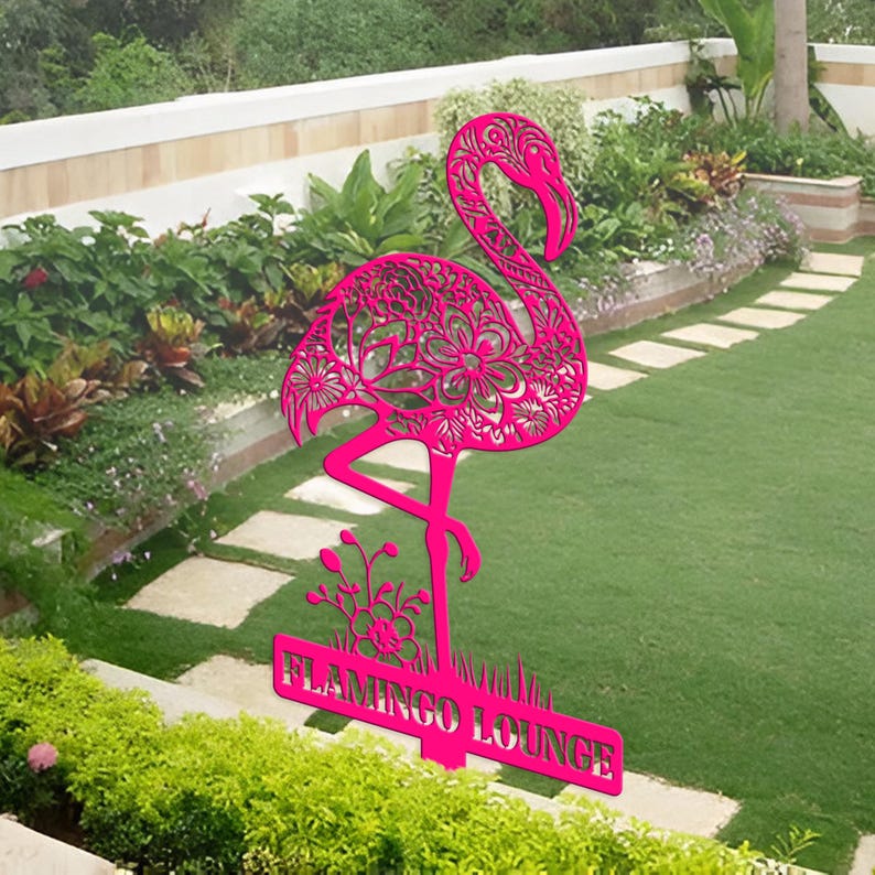 Personalized Pink Flamingo Sign, Custom Flamingo Metal Sign, Pool Sign ...