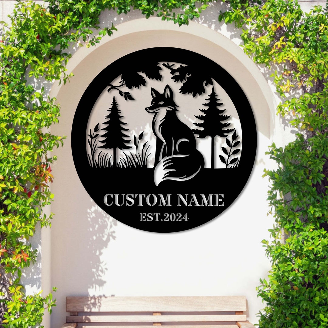 Fox Custom Metal Wall Art, Fox Decor, Fox Lover Gift, Fox Cabin Sign ...