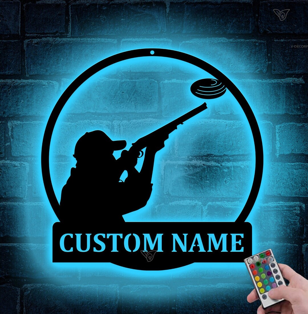 Custom Trap Shooting Name Metal Sign Art, Personalized Trap Shooting ...