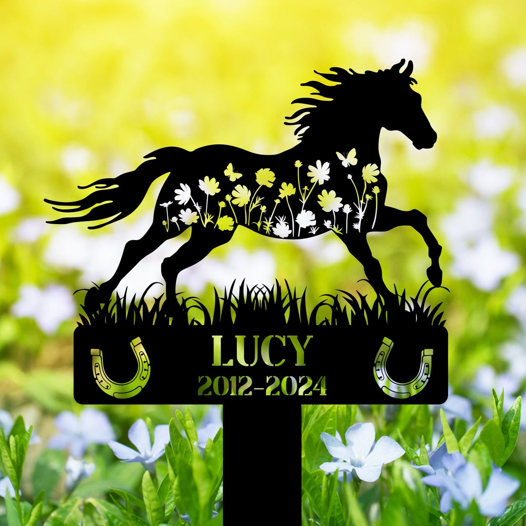 Custom Horse Memorial Sign, Horse Stake, Horse Sign With Stake, Horse ...