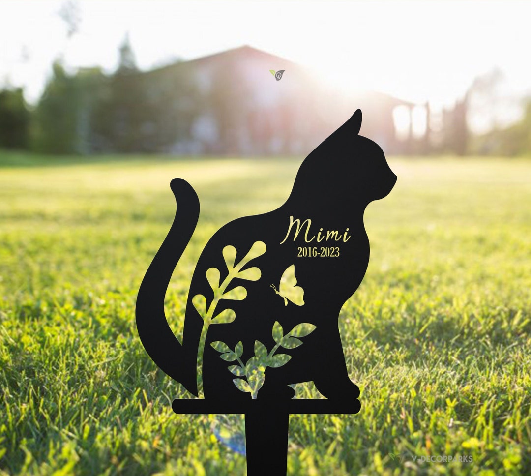 Personalized Cat Memorial Stake, Metal Stake, Cat Loss, Sympathy Sign ...