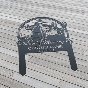 Custom Hunting Memorial Stake, Fishing Memorial Stake, Fisher Loss ...