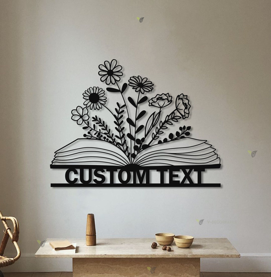 Personalized Library Sign, Custom Books Metal Sign, Reading Room Sign ...