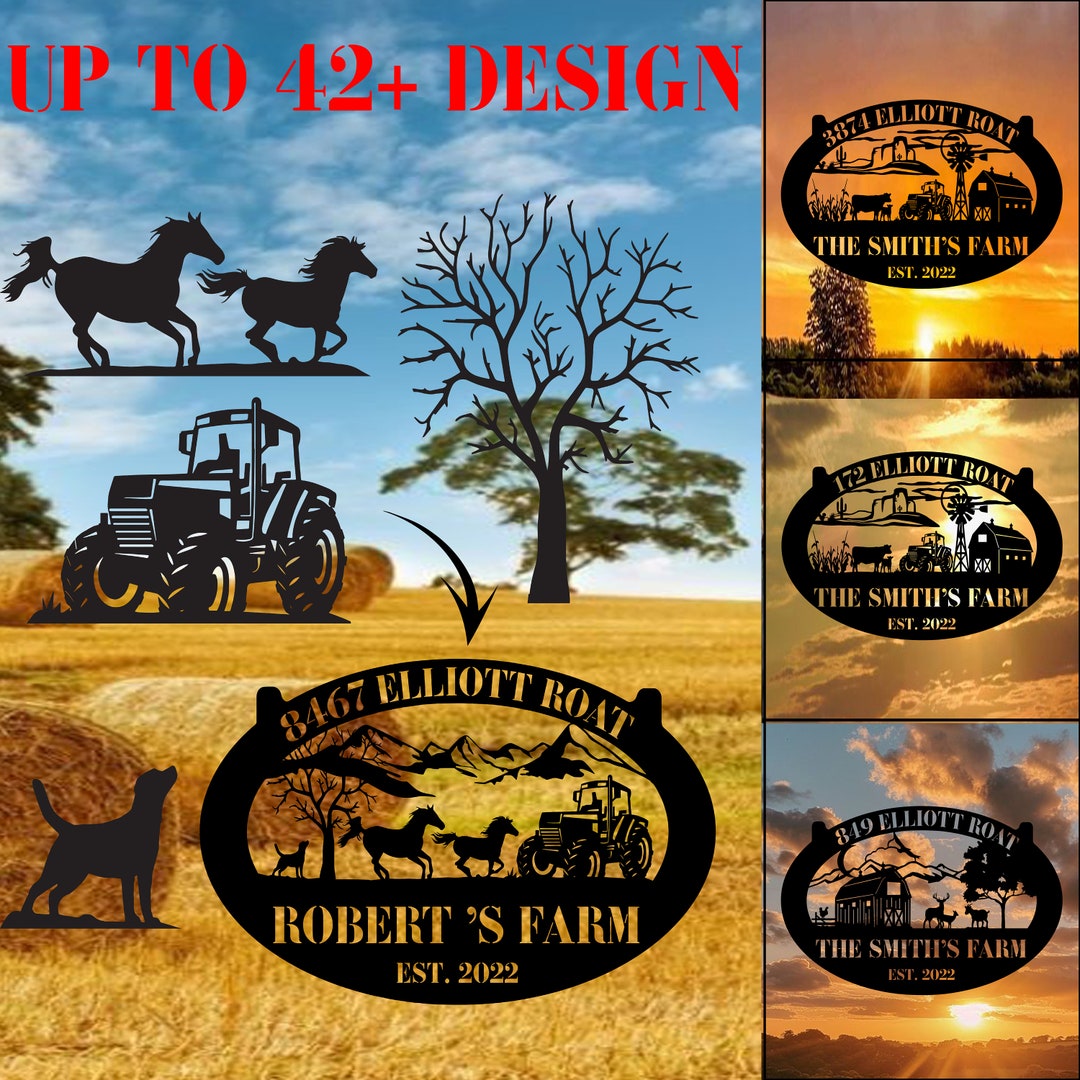 Personalized Your Metal Farm Sign, Design Your Own Farm Sign, Farm Gate ...