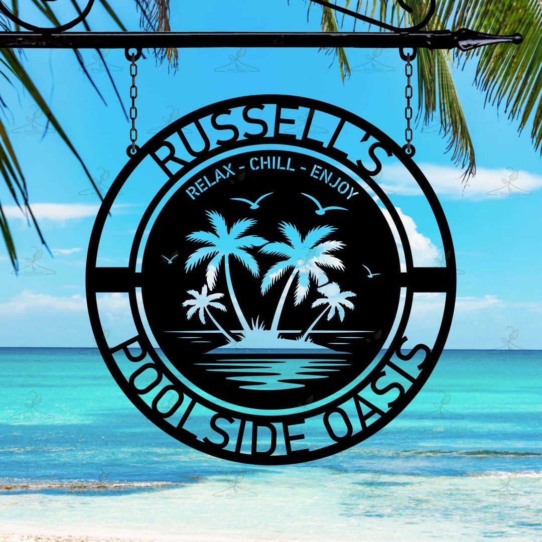 Personalized Beach Bar Metal Sign, Custom Tropical Ocean Wall Decor - Etsy