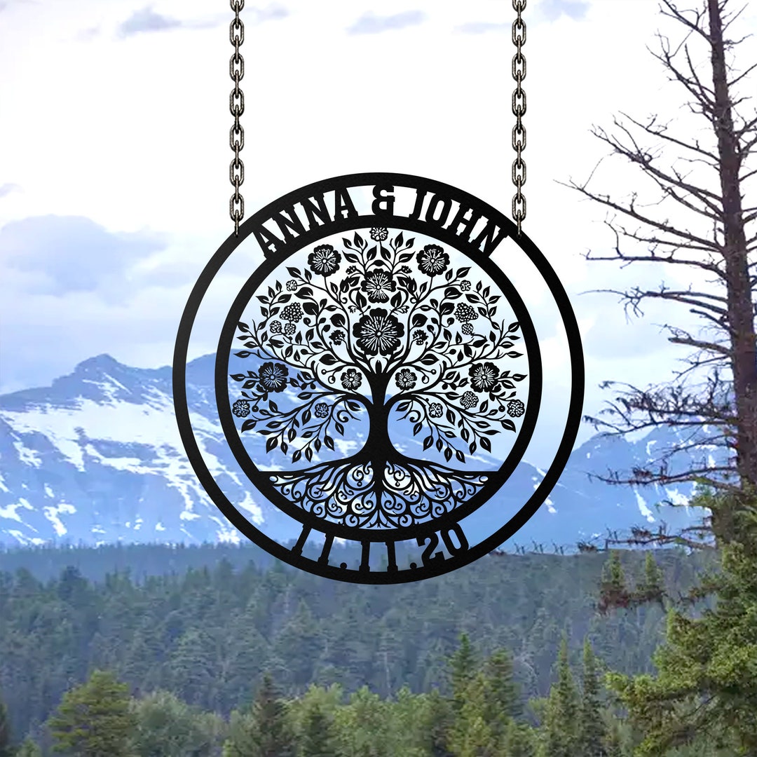 Custom Tree of Life Metal Wall Art, Personalized Family Tree Decor ...