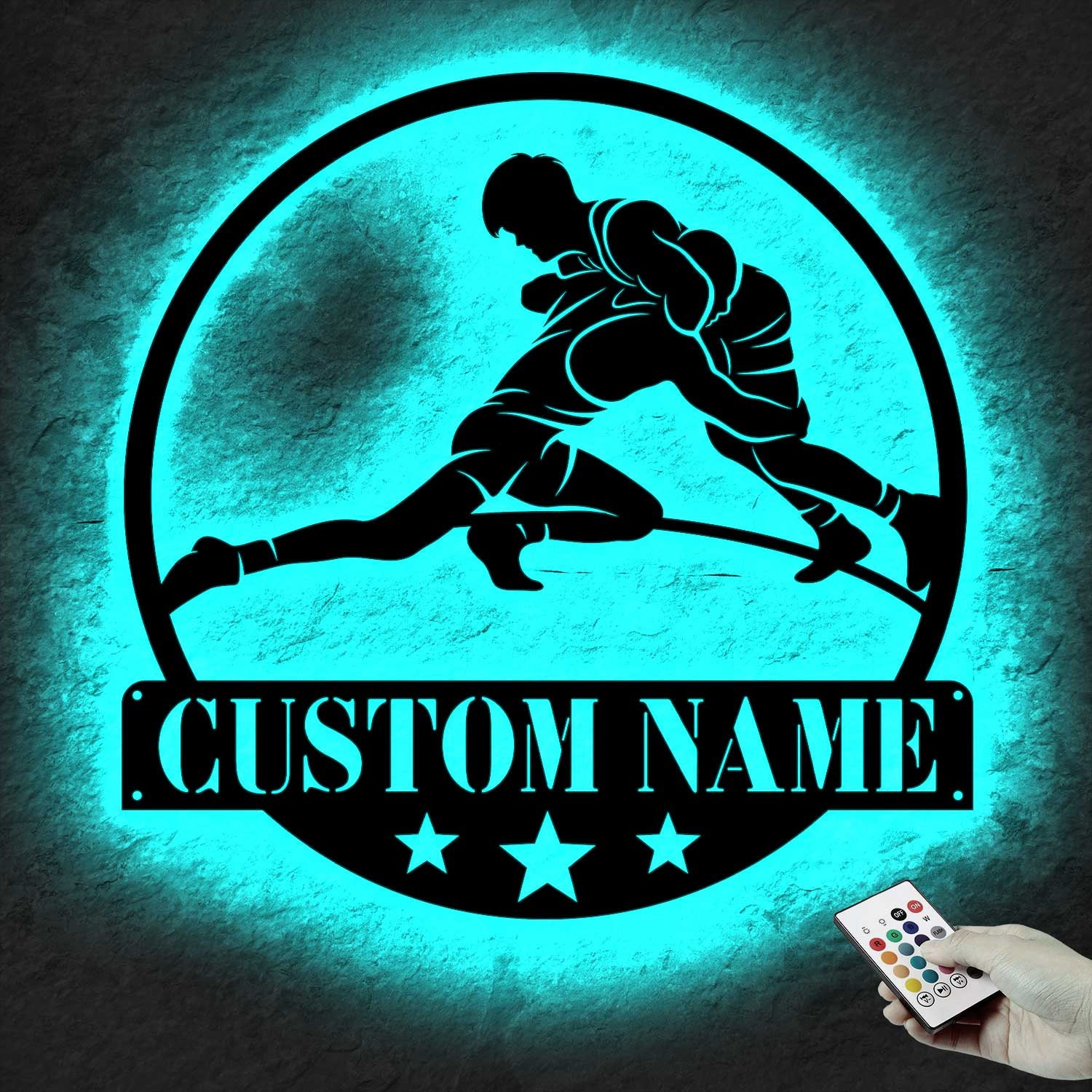 Custom Wrestling Sign Metal Wall Art Led Light, Wrestler Name Sign ...