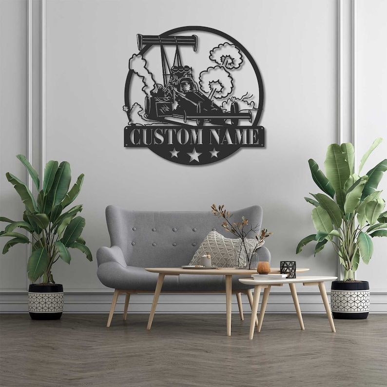 Personalized Top Fuel Dragster Metal Wall Art, Custom Dragster Name ...