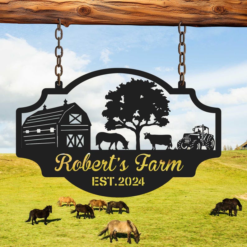 Personalized Metal Farm Sign, Custom Every Farm Sign, Large Farm Sign ...