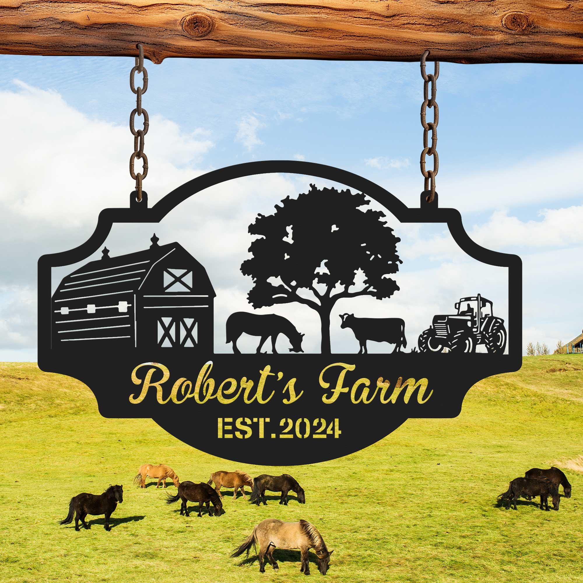 Personalized Metal Farm Sign, Custom Every Farm Sign, Large Farm Sign ...