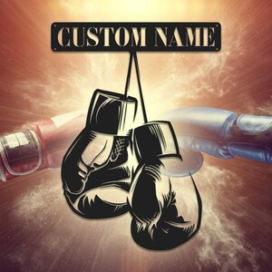 Personalized King Boxer Name Sign With LED Light, Custom Boxing Gloves ...