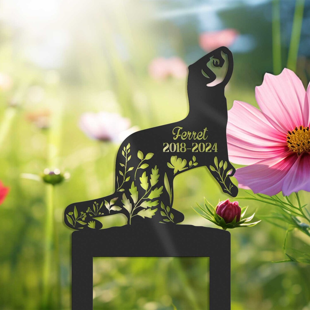 Ferret Memorial Stake Custom, Ferret Name Sign, Ferret Lover Gift, in Memory of Ferret, Ferret ...