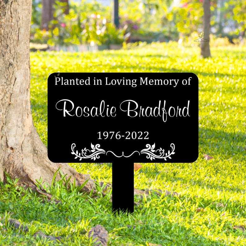 Personalized Memorial Garden Stake, Custom tree Dedication Plaque ...