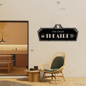 Movie Theatre Metal Sign, Custom Theatre, Home Cinema, Movies, Movie ...