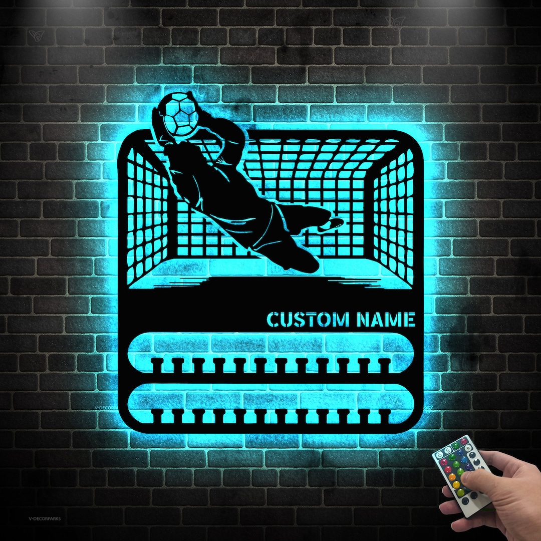 Personalized Goalkeeper Goalie Soccer Medal Hanger Led Light Medal ...
