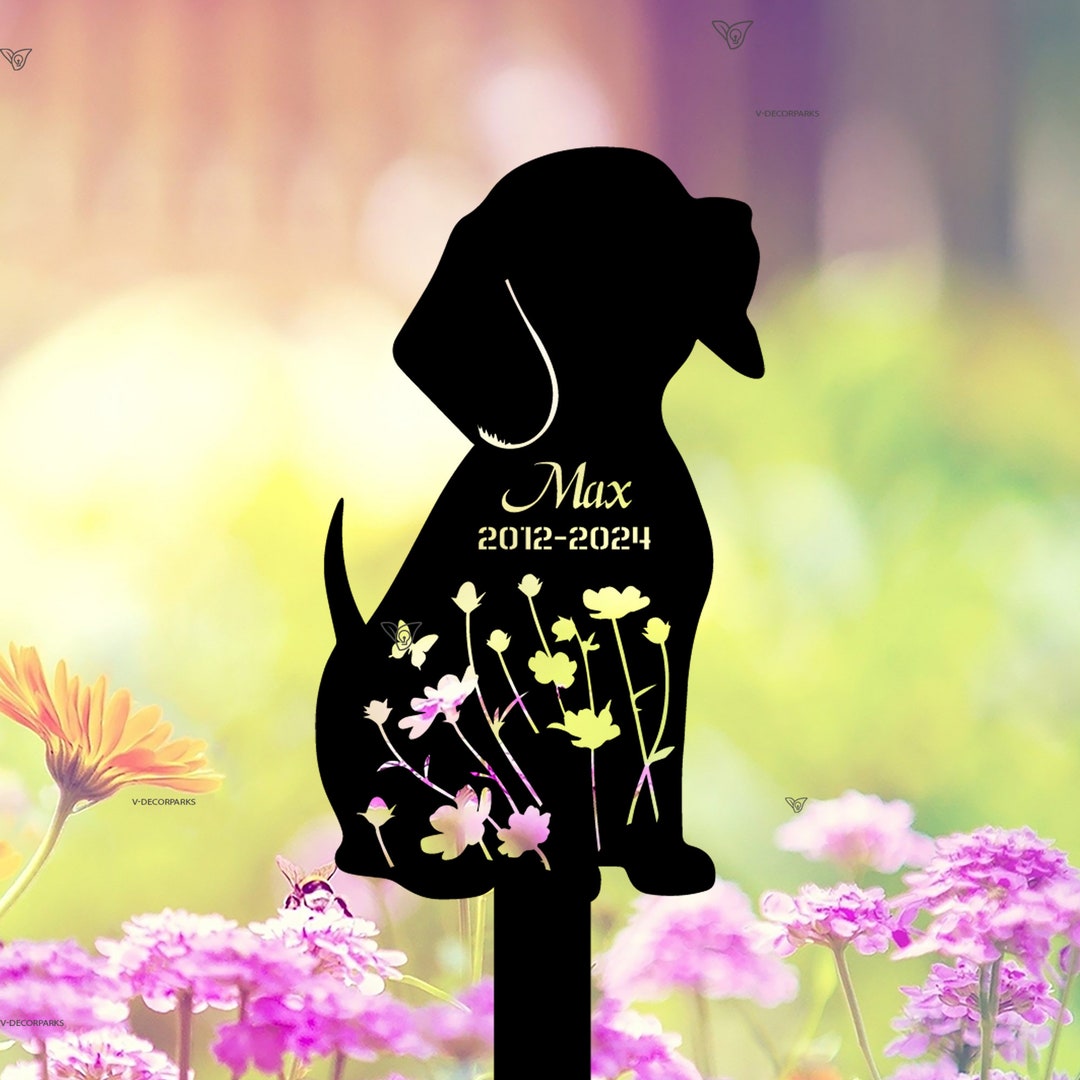 Custom Dog Metal Stake Sign, Beagle Dog Lover, Beagle Dog Loss, Dog ...