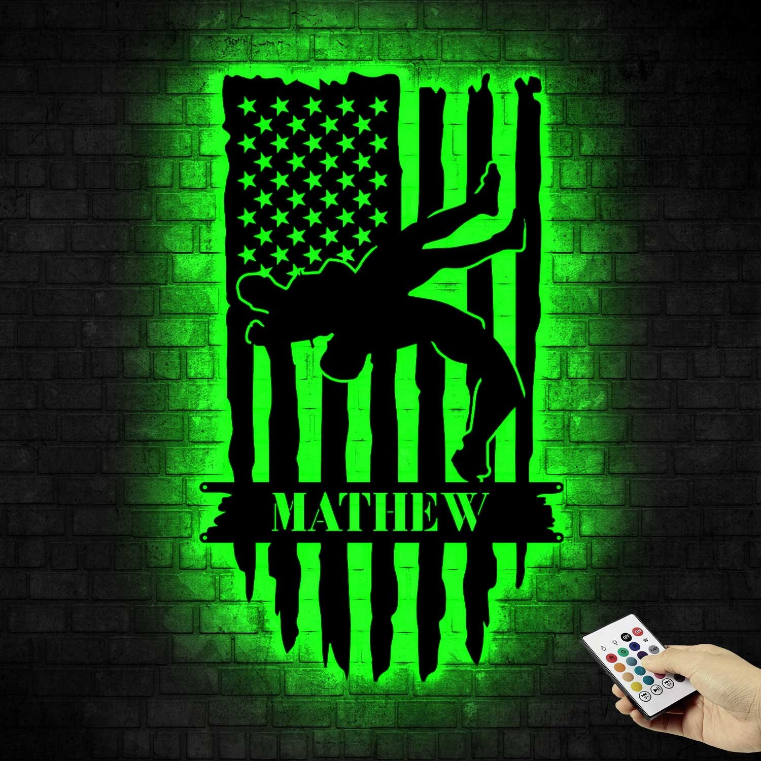 US Wrestling Metal Sign Led Light, Wrestling Coach Gift, Xmas Birthday ...
