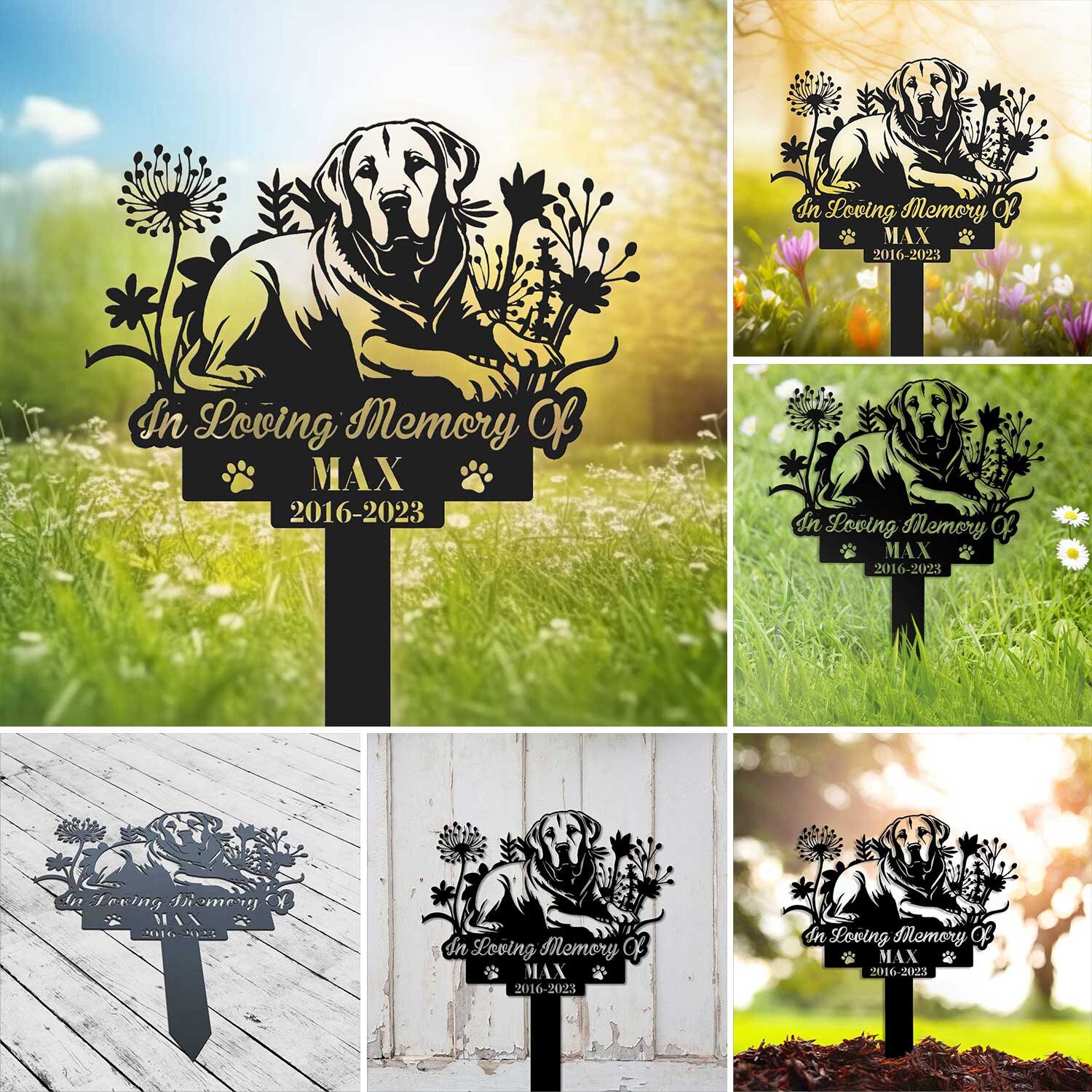 Personalized Dog Memorial Stake, Metal Stake, Labrador Retriever, Pet ...