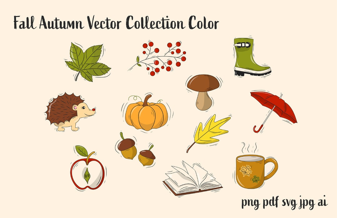 Fall Autumn Collection Vector - Etsy