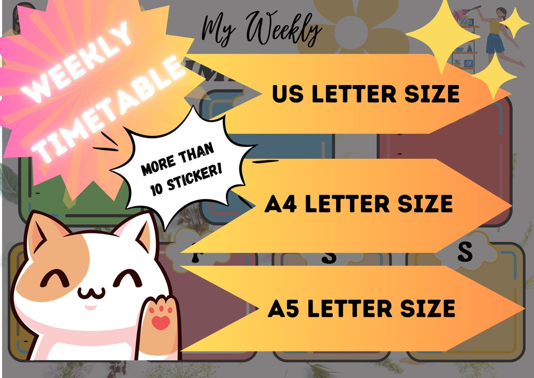 Printable Mom Women Timetable Fancy Pink, Instant Download , Weekly ...