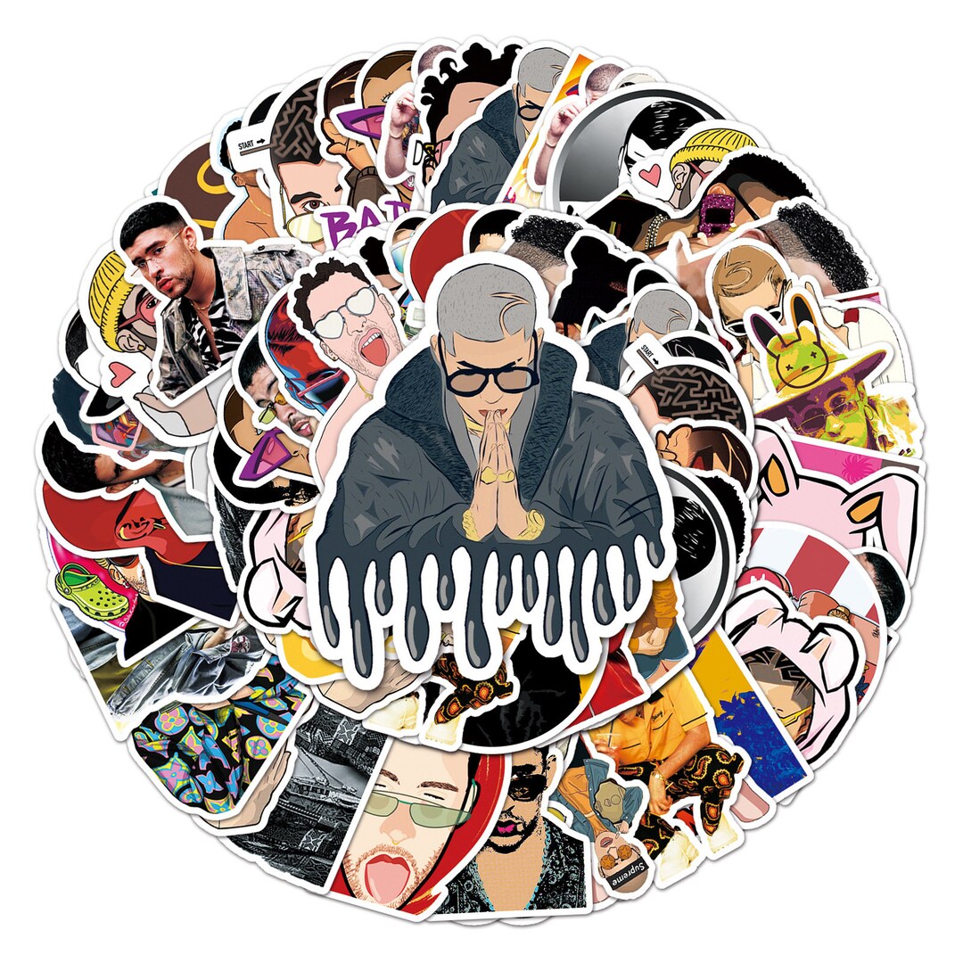 50 Bad Bunny Stickers/ Bad Bunny Gift/vinyl Sticker/guitar Stickers ...