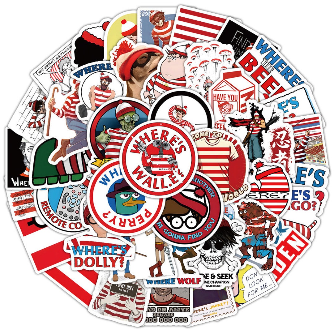 50 Where's Wally Stickers/where's Waldo Stickers - Etsy