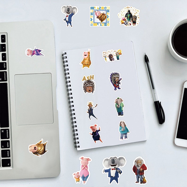 50 Sing Movie Stickers/helmet Sticker/scrapbooking/sticker Pack - Etsy