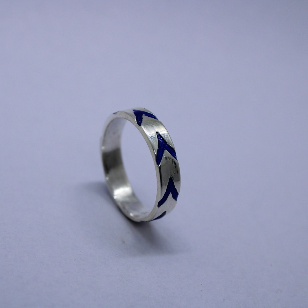 Sterling Silver Arrow Band for Women and Men, Fletching Stacking Ring ...