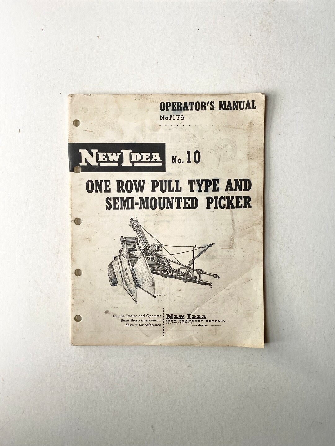 Original 1958 New Idea Farm Equipment No. One Row Pull Type and Semi ...