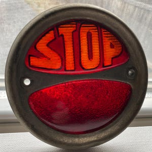 Antique Rat Rod Hot Rod STOP Tail Light Lens Cover - 4 3/8” - Raised ...