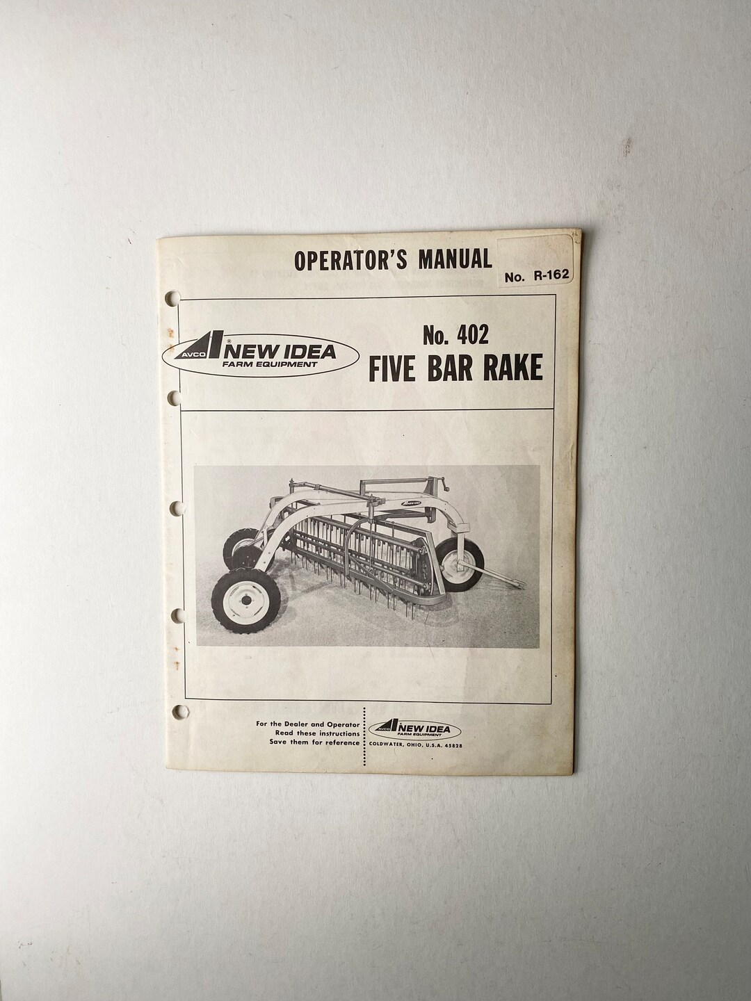 Original 1977 AVCO New Idea Farm Equipment No. 402 Five Bar Rake ...