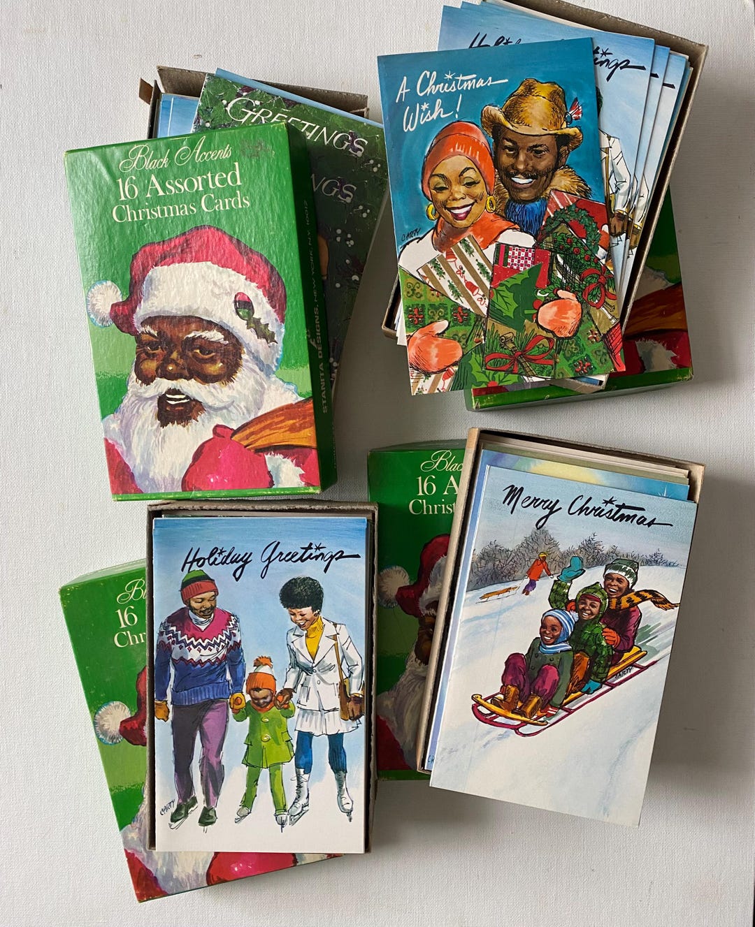 Vintage Stanita Designs Christmas Cards: Black Accents, 63 Cards - Etsy