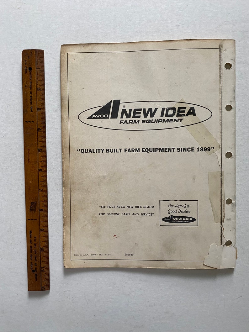 Original 1977 AVCO New Idea Farm Equipment No. 299 Mow/ditioner ...